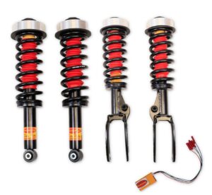 strutmasters air suspension conversion kit compatible with 2003-2006 porsche cayenne 4 wheel suspension conversion kit with light module (pc14fm)