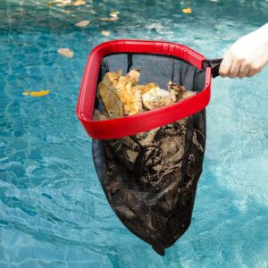 TidyMister Pool Skimmer Net Heavy Duty Pool Cleaning Tools Leaf Rake with Reinforced Detachable Durable Aluminum Frame Inside Debris Bugs Garbage Pickup No Pole