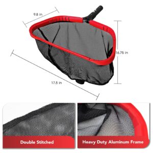 TidyMister Pool Skimmer Net Heavy Duty Pool Cleaning Tools Leaf Rake with Reinforced Detachable Durable Aluminum Frame Inside Debris Bugs Garbage Pickup No Pole