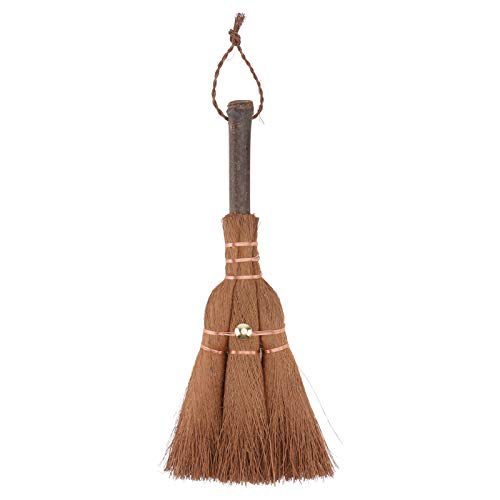 YARDWE Mini Palm Broom Natural Whisk Sweeping Hand Handle Broom Small Tea Ceremony Broom Desk Cleaning Brush for Dining Room Tables Countertop Brown 2