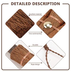 YARDWE Mini Palm Broom Natural Whisk Sweeping Hand Handle Broom Small Tea Ceremony Broom Desk Cleaning Brush for Dining Room Tables Countertop Brown 2