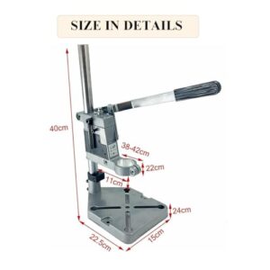 NICCOO Drill Press Stand For Hand Drill, Adjustable Bench Clamp Drill Press Floor Stand Workbench Repair Tool for Drilling Collet Workshop,Single Hole Aluminum base (for Small Jobs)