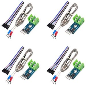 aceirmc dc 3-5v max6675 module + k type thermocouple temperature sensor thermocouple sensor set m6 screw compatible with raspberry pi arduino (4pcs)