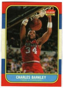 charles barkley hof 1986-87 fleer rookie rc #7 reprint - basketball card