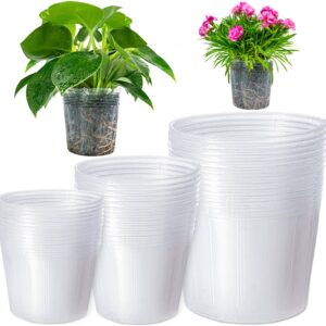 Plastic Nursery Pots - 36 Pieces 7 / 5 / 4 Inch Soft Transparent Plastic Gardening Pot Planting with Drainage Hole for Seedling Succulent Vegetable Flowers Cuttings