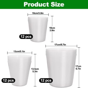 Plastic Nursery Pots - 36 Pieces 7 / 5 / 4 Inch Soft Transparent Plastic Gardening Pot Planting with Drainage Hole for Seedling Succulent Vegetable Flowers Cuttings