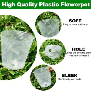 Plastic Nursery Pots - 36 Pieces 7 / 5 / 4 Inch Soft Transparent Plastic Gardening Pot Planting with Drainage Hole for Seedling Succulent Vegetable Flowers Cuttings