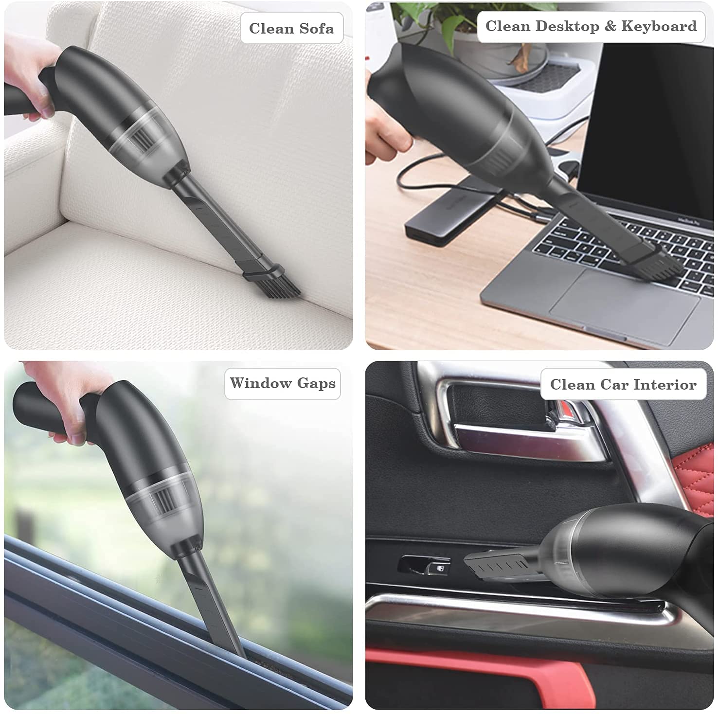 HONKYOB Keyboard Vacuum Cleaner Mini Vacuum Cleaner Rechargeable Cordless Vacuum Desk Vacuum Cleaner Computer Vacuum Cleaners with LED Light for Cleaning Dust,Hair,Crumbs,Car, Sewing Machine (H0431)