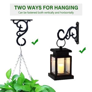 DUOUPA Upgraded Hanging Plant Bracket Outdoor Indoor Decorative Iron Wall Hooks for Hanging Plant, Bird Feeder, Flower Basket, Lanterns, Wind Chimes, Ornaments, Black (1 Pack)