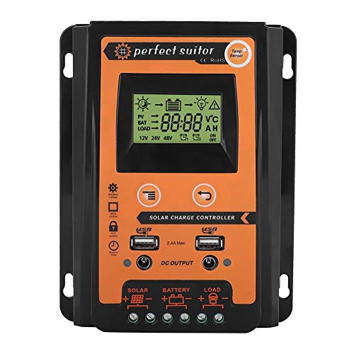 Ebtools Mppt-MPPT Solar Charge Controller 12v/24v 30A/50A/70A Solar Panel Battery Regulator Charge Controller Dual USB LCD Display Solar Power Battery Charger Controller(30A) Premuim Solar Charge Cont