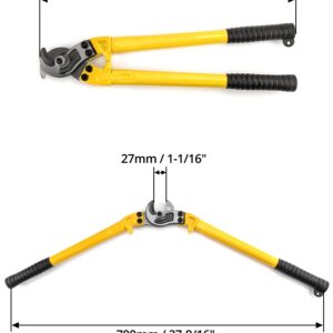 QWORK Hardened Cable Cutter, 18" Heavy Duty Stainless Steel Wire Rope Cutter for Cutting Steel Wire