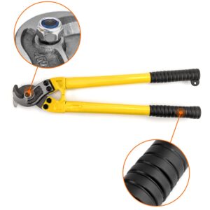 QWORK Hardened Cable Cutter, 18" Heavy Duty Stainless Steel Wire Rope Cutter for Cutting Steel Wire