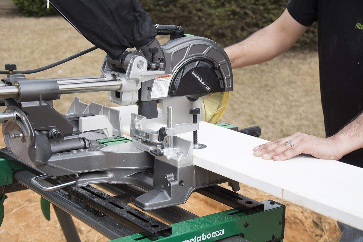 Metabo HPT Miter Saw | 8-1/2-Inch Blade | Linear Ball Bearing Slide System | C8FSES