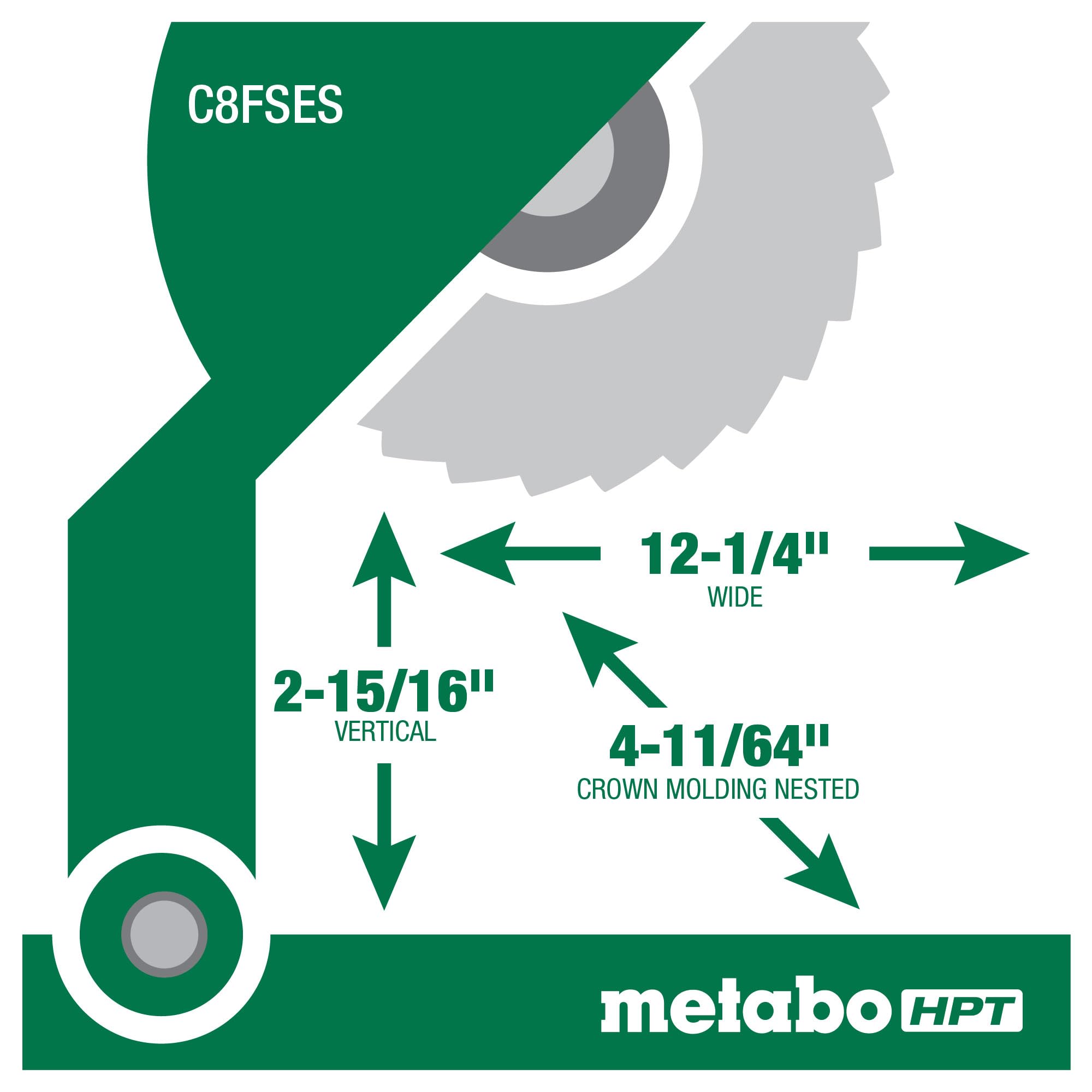 Metabo HPT Miter Saw | 8-1/2-Inch Blade | Linear Ball Bearing Slide System | C8FSES