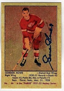 gordie howe 1951 parkhurst #66 rookie card hof reprint - hockey card