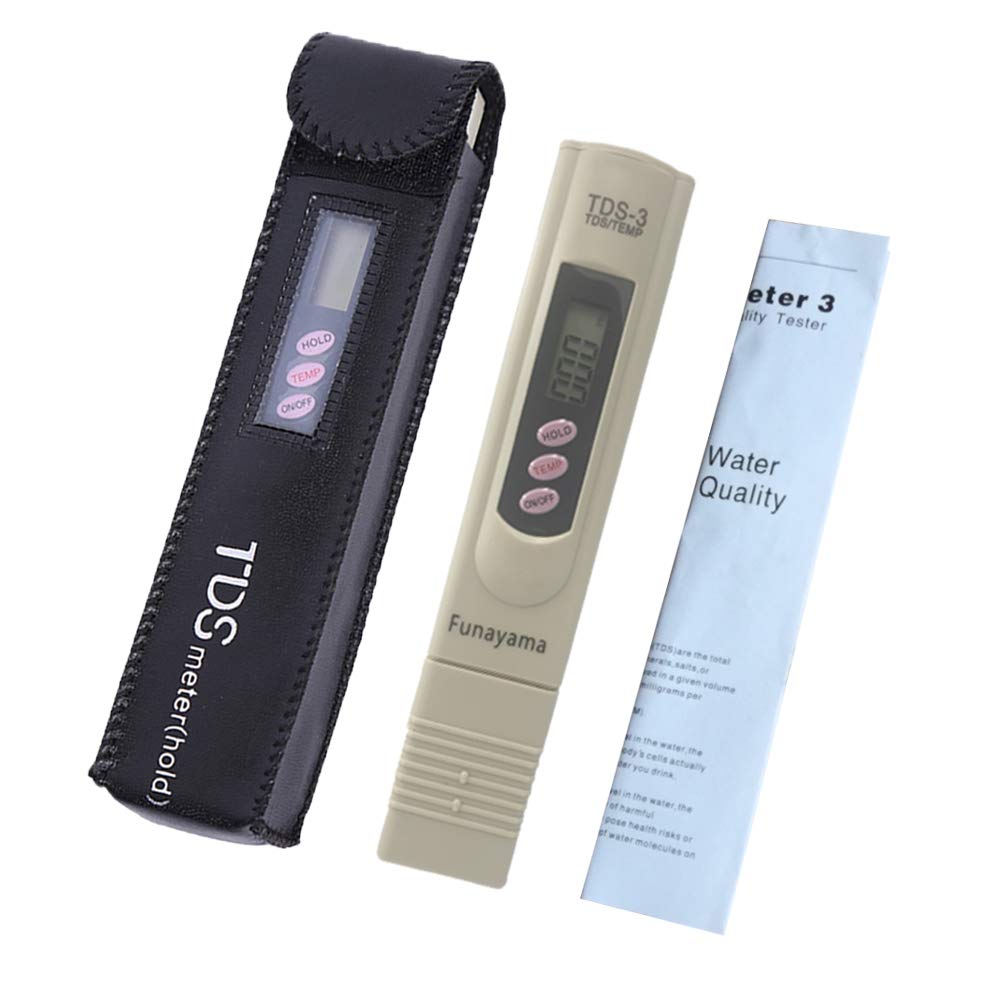 Water Quality Tester, Accurate and Reliable, EC Meter & Temperature Meter 3 in 1, 0-9990 ppm, Funayama tds Meter Digital Water Tester for Drinking Water, Aquariums, etc