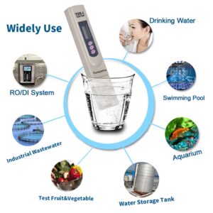 Water Quality Tester, Accurate and Reliable, EC Meter & Temperature Meter 3 in 1, 0-9990 ppm, Funayama tds Meter Digital Water Tester for Drinking Water, Aquariums, etc