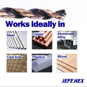 JEFE HEX 5/32" HSS Drill Bits, General Purpose Jobber Length Twist Drill Bit, 135 Degree Split Point, Ideal for Drilling in Steel, Wood, Copper, Aluminum, Zinc Alloy, Plastics. (3-Piece)