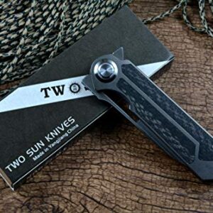 TWOSUN D2 Steel Folding Pocket Knife Flipper Tactical Hunting Outdoor TS226