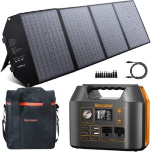 EnginStar Solar Generator 300W, 100W Solar Panel, Carry Bag, 80,000mAh Portable Power Bank with AC Outlet for Outdoors Camping Emergency Use