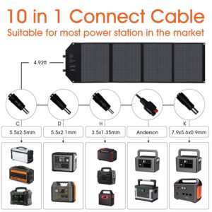 EnginStar Solar Generator 300W, 100W Solar Panel, Carry Bag, 80,000mAh Portable Power Bank with AC Outlet for Outdoors Camping Emergency Use