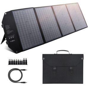 EnginStar Solar Generator 300W, 100W Solar Panel, Carry Bag, 80,000mAh Portable Power Bank with AC Outlet for Outdoors Camping Emergency Use