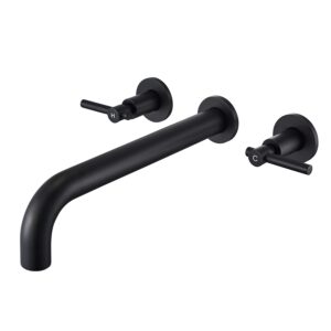 wowkk wall mount tub filler black tub faucet brass bathroom bathtub faucets with 2 handles