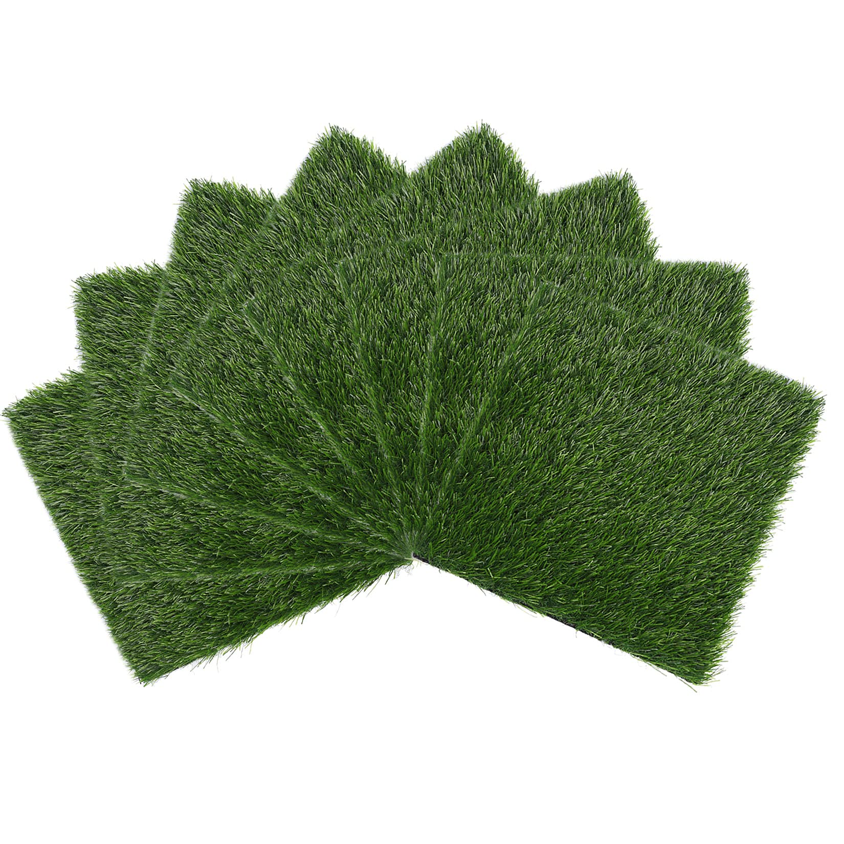 GRASSCLUB Grass Squares 8 Pack 12'' x 12'' Fake Grass Turf Patch for Placemets Centerpieces Table Runner Chicken Nesting Pads DIY Decor