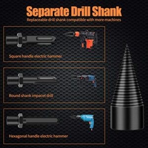 CDIYTOOL 5PCS Wood Splitter Drill Bit, 32mm&42mm Splitting Wood Cone Drill Bit Screw Cone Driver-Log Splitter Firewood Machine Drill for Household Electric Drill