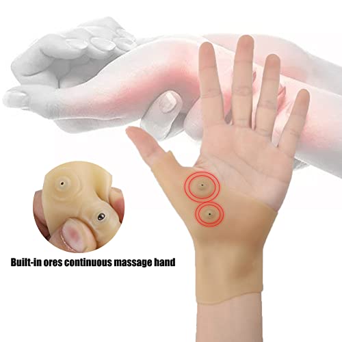 Thumb Wrist Support Brace (2 Pcs),Elastic Gel Arthritis Fingerless Glove for Pain Relief, Waterproof Wrist Compression Sleeve Splint for Sprained, Tendonitis, Carpal Tunnel, Hand Joint Pain, Arthritis