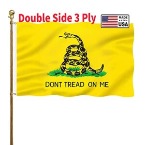 dont tread on me flag 3x5 outdoor 240d heavy polyester duty double sided 3ply gadsden flag vibrant colors ​durable canvas header with 2 brass grommets tea party rattle snake banner