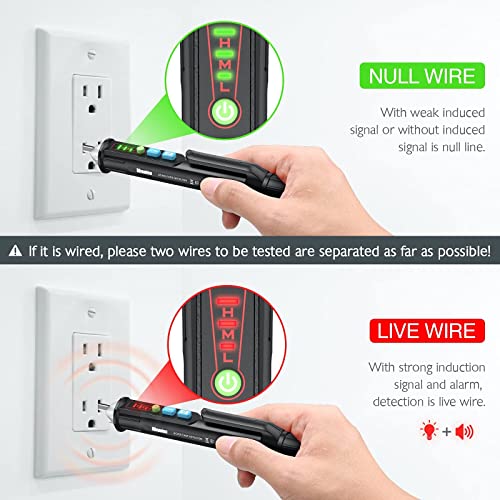 2 PCS AC Non-Contact Voltage Tester Pen, Christmas Light Bulb Tester Tool with Sound & Light Alarm, Electric Tester Pen with Flashligh, Live Wire Detector 12/48V~1000V, Urwise VD11-Upgrade