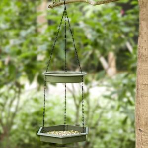 Hanging Bird Bath, Bird Bath, Hanging Bird Feeder, Bird Feeder, 2 in 1 XL Hanging Bird Feeders & Bird Baths for Outdoors,Bird Feeder Hanging Bird Feeder Tray (Green)