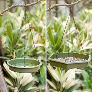 Hanging Bird Bath, Bird Bath, Hanging Bird Feeder, Bird Feeder, 2 in 1 XL Hanging Bird Feeders & Bird Baths for Outdoors,Bird Feeder Hanging Bird Feeder Tray (Green)