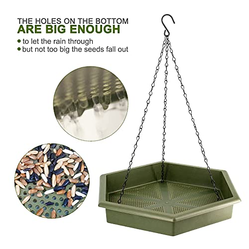 Hanging Bird Bath, Bird Bath, Hanging Bird Feeder, Bird Feeder, 2 in 1 XL Hanging Bird Feeders & Bird Baths for Outdoors,Bird Feeder Hanging Bird Feeder Tray (Green)