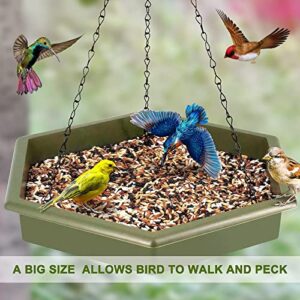 Hanging Bird Bath, Bird Bath, Hanging Bird Feeder, Bird Feeder, 2 in 1 XL Hanging Bird Feeders & Bird Baths for Outdoors,Bird Feeder Hanging Bird Feeder Tray (Green)