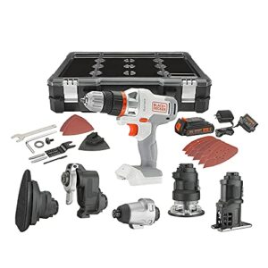 black+decker 20v max matrix cordless combo kit, 6-tool, white and orange (bdcdmt1206kitwc)