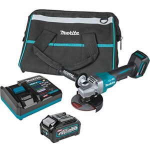 makita gag03m1 40v max xgt brushless cordless 4-1/2” / 5" paddle switch angle grinder kit, with electric brake (4.0ah)