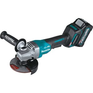 Makita GAG03M1 40V max XGT Brushless Cordless 4-1/2” / 5" Paddle Switch Angle Grinder Kit, with Electric Brake (4.0Ah)