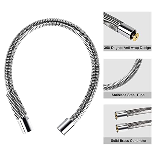 Pre Rinse Faucet Hose 30 Inch Length Stainless Commercial Pre Rinse Sprayer Hose for Commercial Kitchen Sink Faucet, 1.42 GPM Commercial Kitchen Dish Spray Hose Replacement Kit