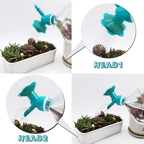 RONYOUNG 8PCS Plastic Dual Head Bottle Cap Sprinkler, Bottle Watering Spout Bonsai Watering Can for Indoor Seedlings Plant, Garden Tool (Blue，Gray,White and Apricot)