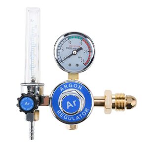 argon regulator co2 regulator gas welder welding regulator with flowmeter 0-25 l/min and 0-25 mpa pressure gauge cga580 inlet connection for tig welder mig welding