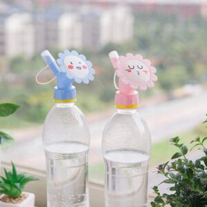 Hemoton Hydro Jug Water Bottle 4pcs Bottle Cap Sprinkler Flower Shaped Bottle Watering Spout Plant Plastic Dual Head Bottle Bonsai Watering Can for Flower Seedlings Plant Bonsai Tools