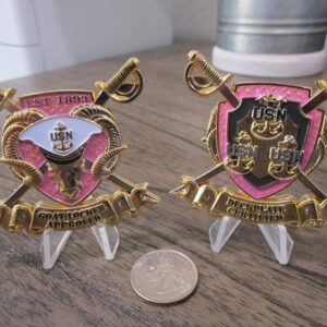 Oneworldtreasures USN Goat Locker Approved Deckplate Certified Female Navy Chief CPO Pink Challenge Coin