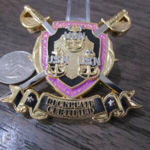 Oneworldtreasures USN Goat Locker Approved Deckplate Certified Female Navy Chief CPO Pink Challenge Coin