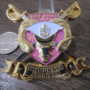 Oneworldtreasures USN Goat Locker Approved Deckplate Certified Female Navy Chief CPO Pink Challenge Coin