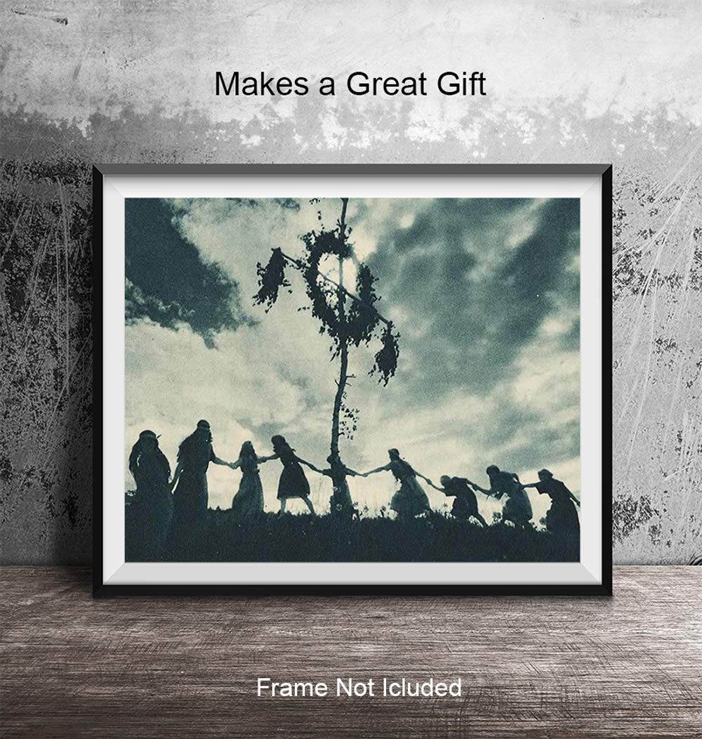 Witch Wicca Coven - Wicca Wiccan Witch Decor - Gothic Living Room Decor - Goth Wall Art Decorations - Pagan Gifts - Witches Witchcraft Paganism Supplies - Medieval Creepy Black Magic Decor