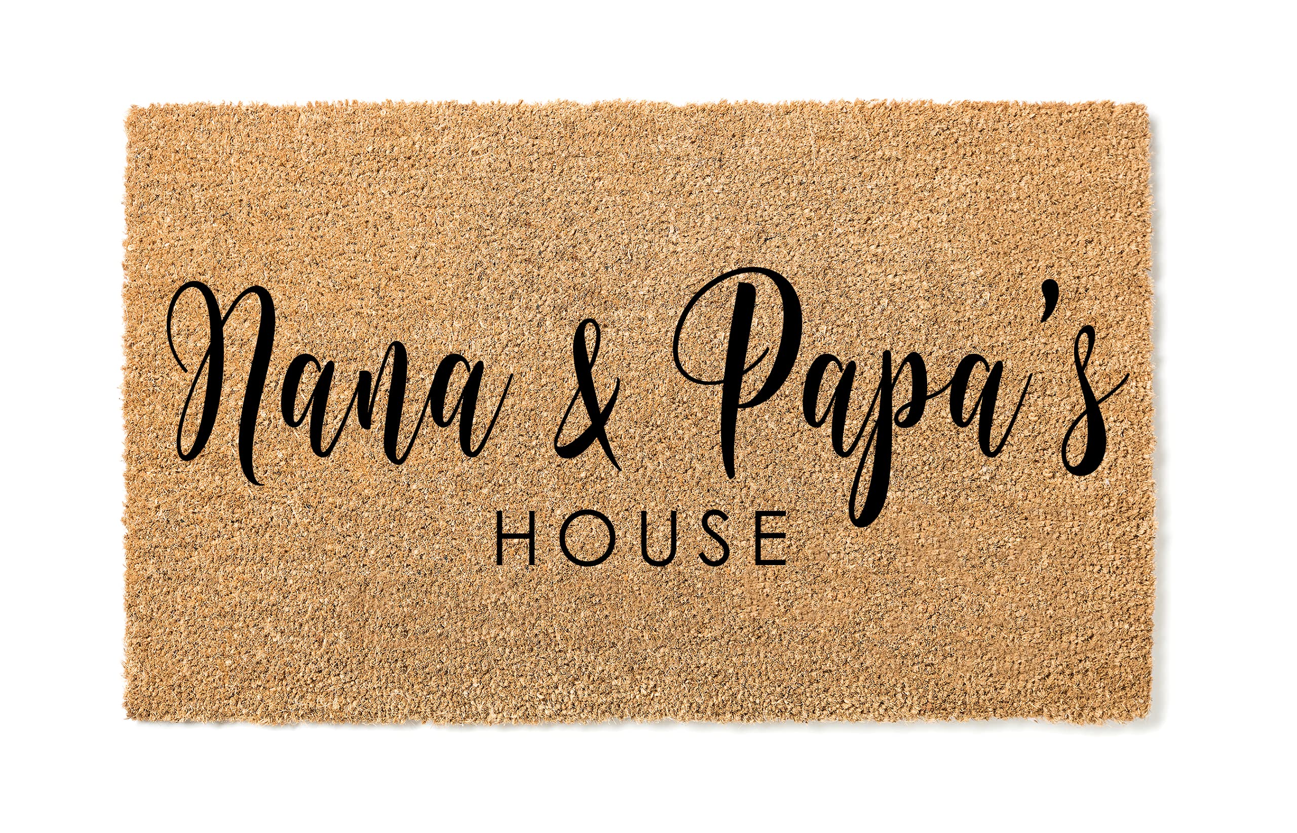 Customizable Grandparent's Day Gift for Grandparents | Nana and Papa's House | Grandpa Grandma Doormat | Nanny | Nana | Granny Door Mat - Premium Quality, Thick Coir & Made in the USA