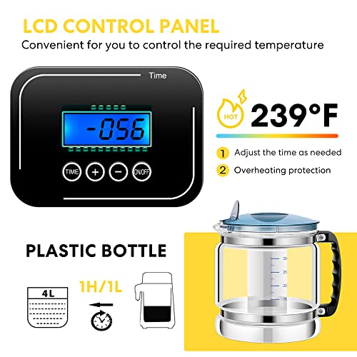 VIVOHOME Digital Control 4L 750W 304 Stainless Steel Water Distiller Countertop with LCD Screen Distilled Water Machine for Home Office