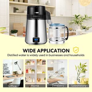 VIVOHOME Digital Control 4L 750W 304 Stainless Steel Water Distiller Countertop with LCD Screen Distilled Water Machine for Home Office